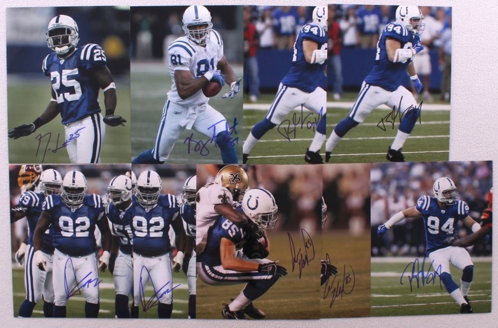 Lot of (9) Colts 8x10 Photos Signed By Bryan Fletcher, Rob Morris ...