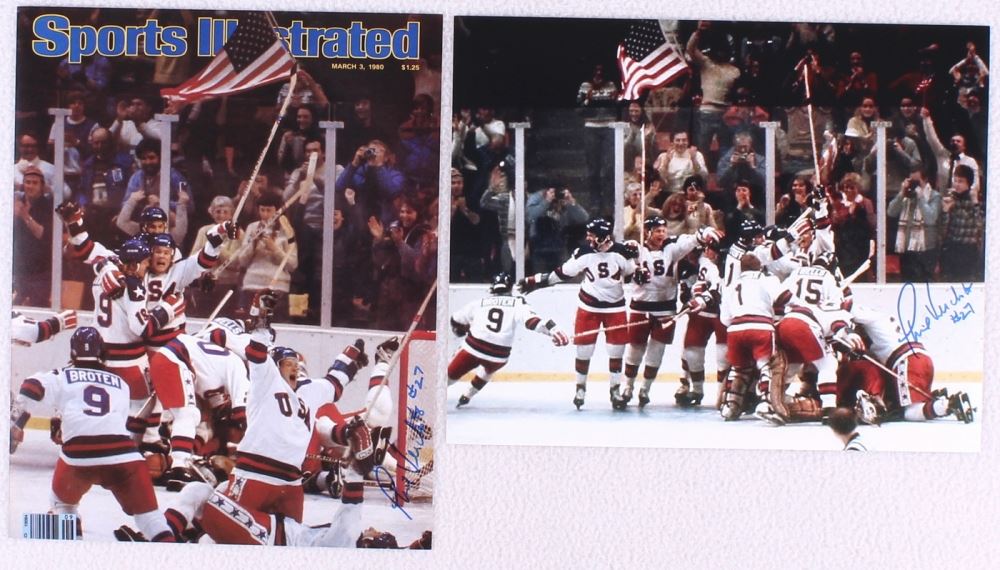 Lot of (2) Phil Verchota Signed Team USA 8x10 Photos (PA LOA)