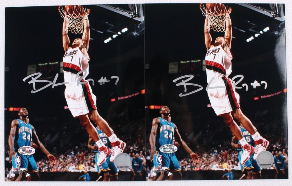 Lot of (2) Brandon Roy Signed Blazers 8x10 Photos (Roy Hologram)