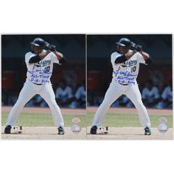 Lot of (2) Lenny Harris Signed Marlins 8x10 Photos Inscribed "All-Time ...