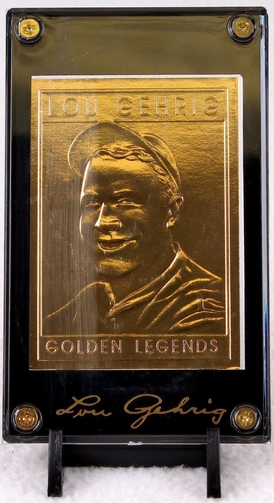 Lou Gehrig Golden Legends of Baseball 22 Karat Gold Baseball Card with ...