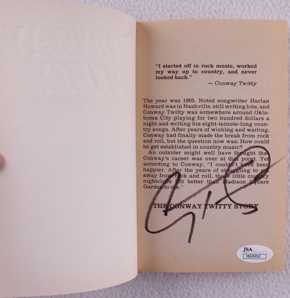 Conway Twitty Signed "The Conway Twitty Story" Paperback Book (JSA COA)