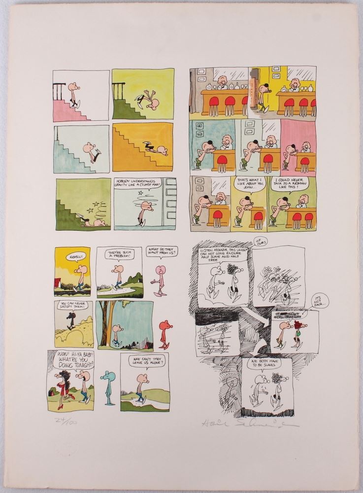 Howie Schneider Signed "Eek & Meek" 21x29 LE Comic Strip Lithograph (PA ...