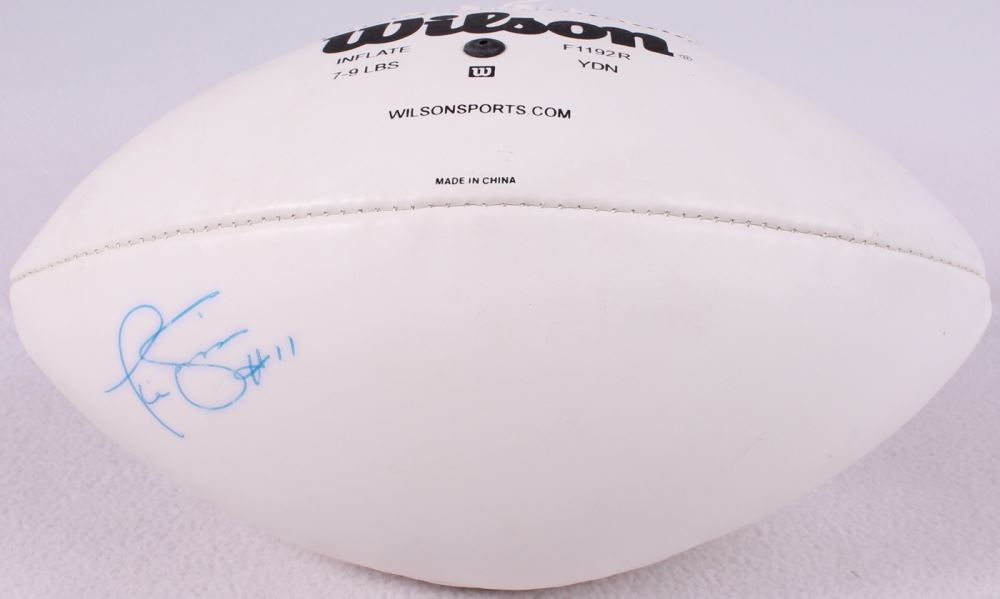 Phil Simms Signed White Panel Football (JSA ALOA)
