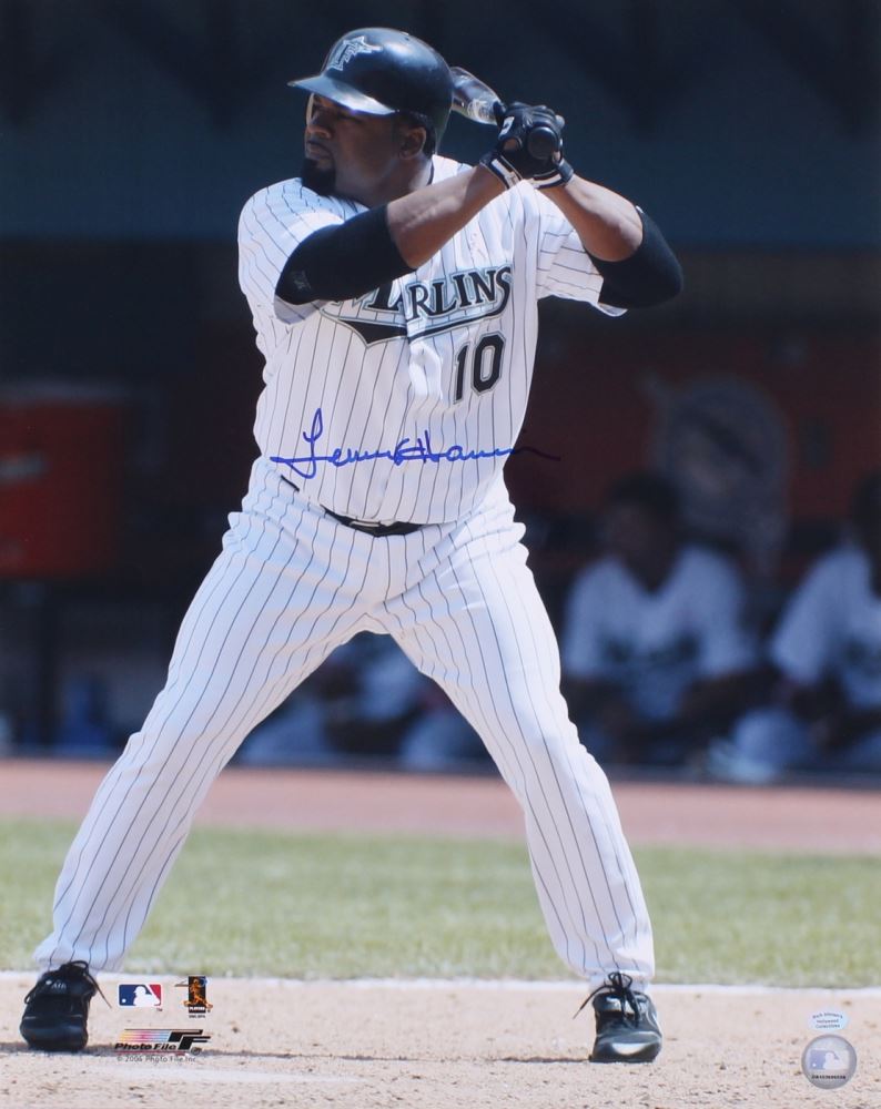 Lenny Harris Signed Marlins 16x20 Photo (Hollywood Collectibles COA)