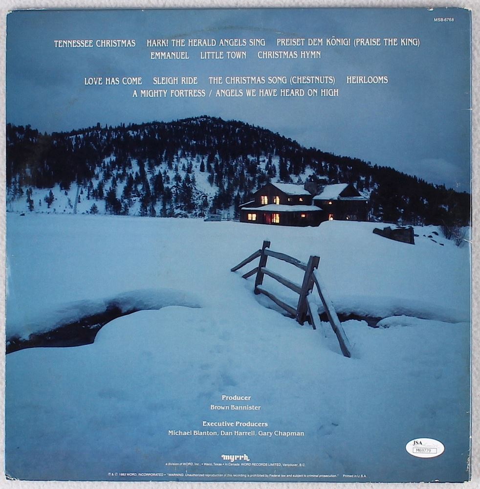 Amy Grant Signed "A Christmas Album" Record Album Cover (JSA COA)