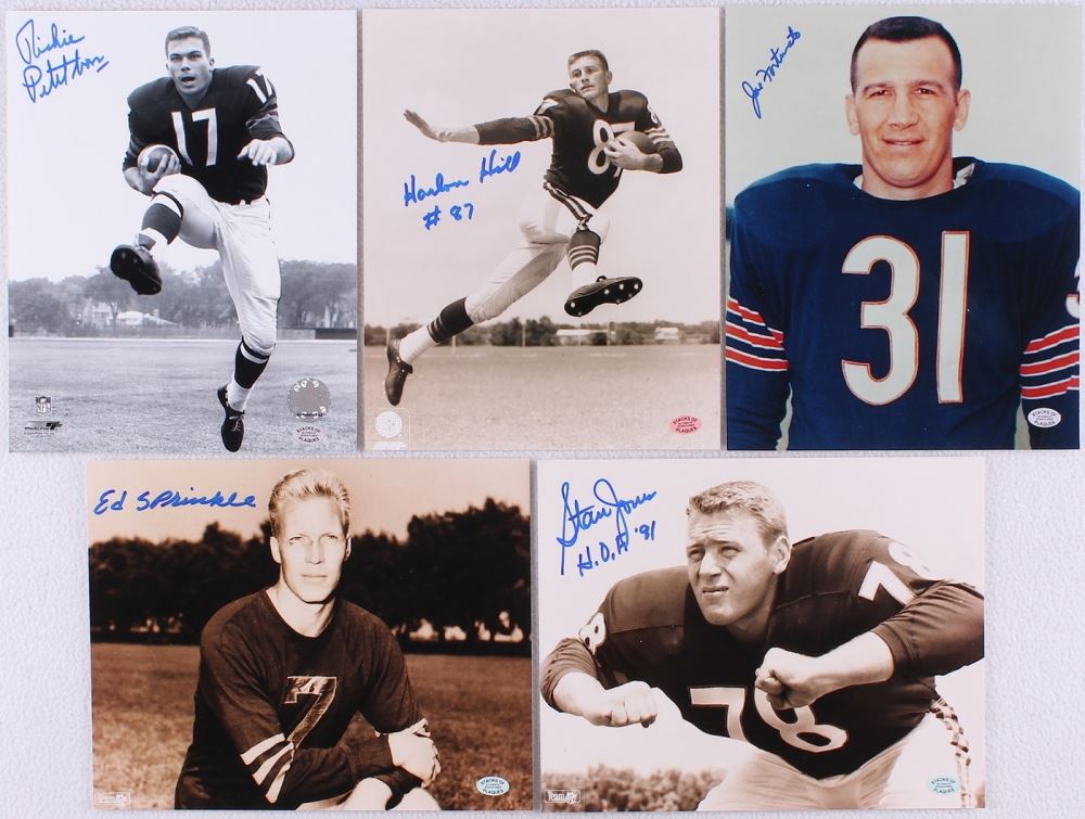 Lot of (5) Signed Bears 8x10 Photos with Richie Petitbon, Harlon Hill ...