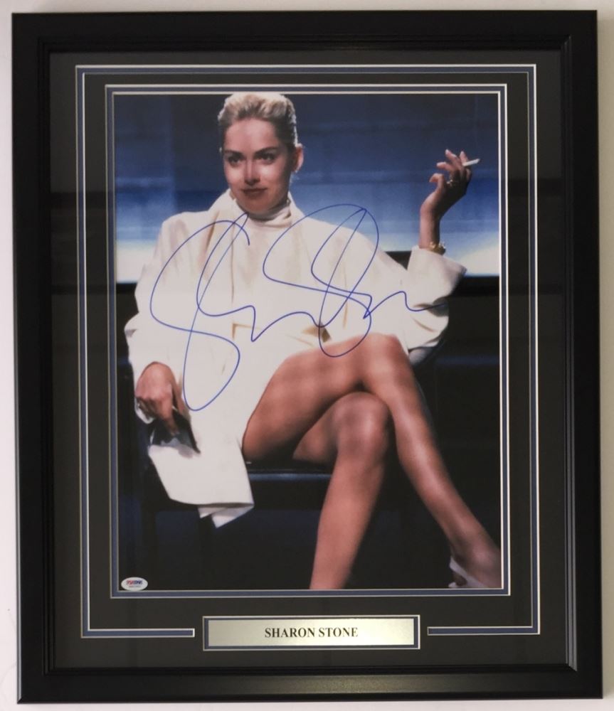 Sharon Stone Signed "Basic Instinct" 27x22 Custom Framed Photo Display ...