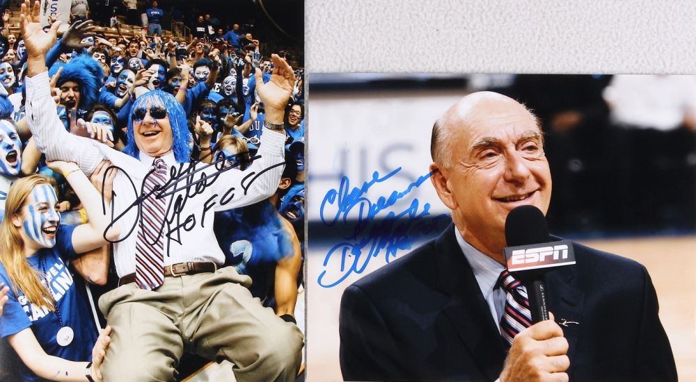 Lot of (2) Dick Vitale Signed Basketball 8x10 Photos Inscribed "HOF 08 ...