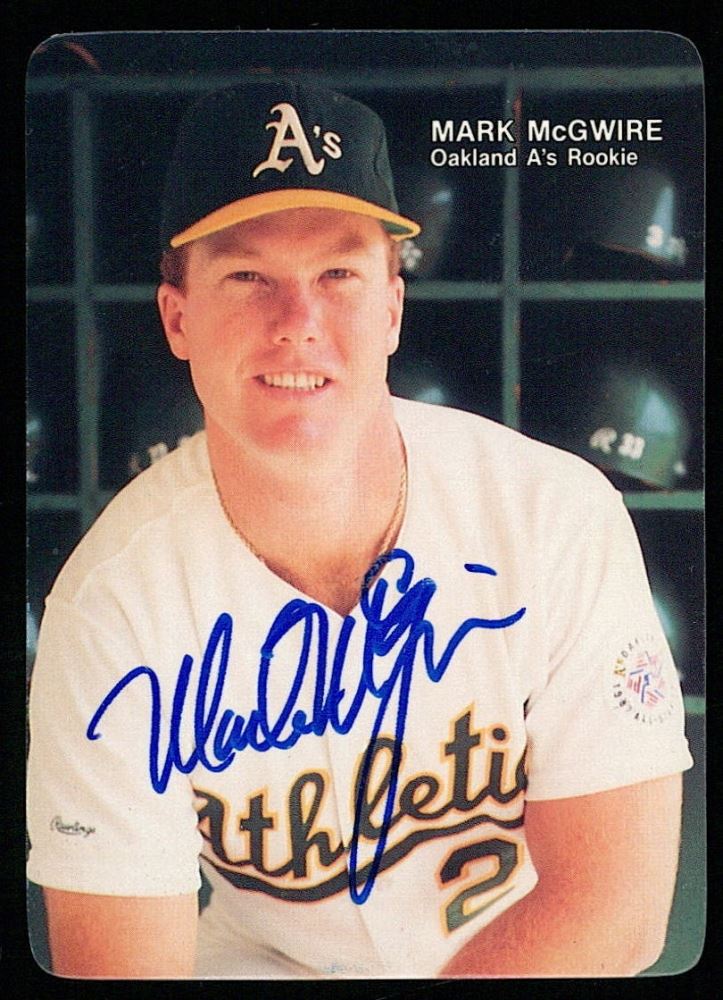 Mark McGwire Signed 1987 Mother's Cookies #1 Baseball Card (JSA COA)