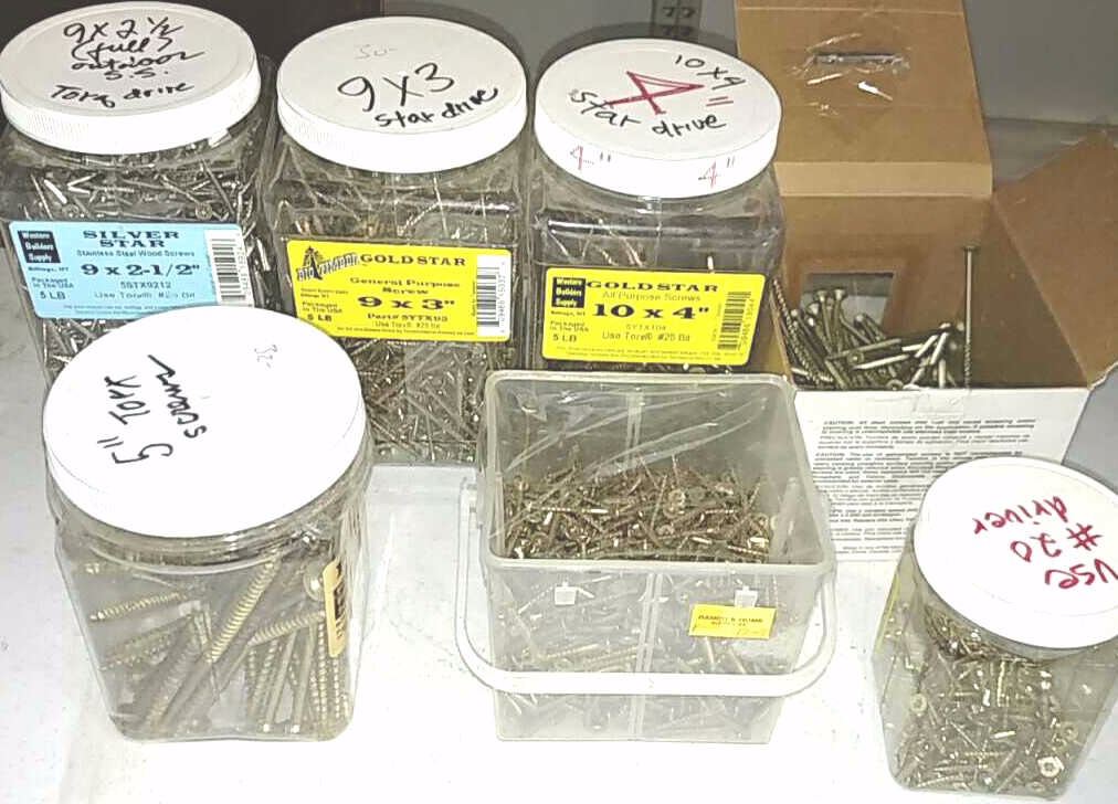 Torque drive screws large lot all sizes