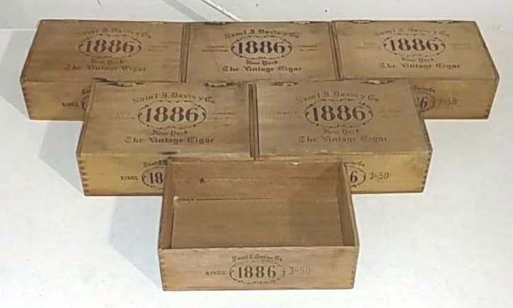 5 Sam'l J Davisy CA 1886 cigar Box's