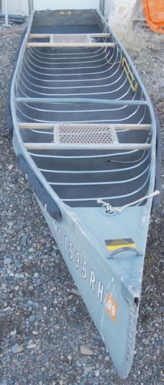 11'6" Aluminum Canoe square back transom