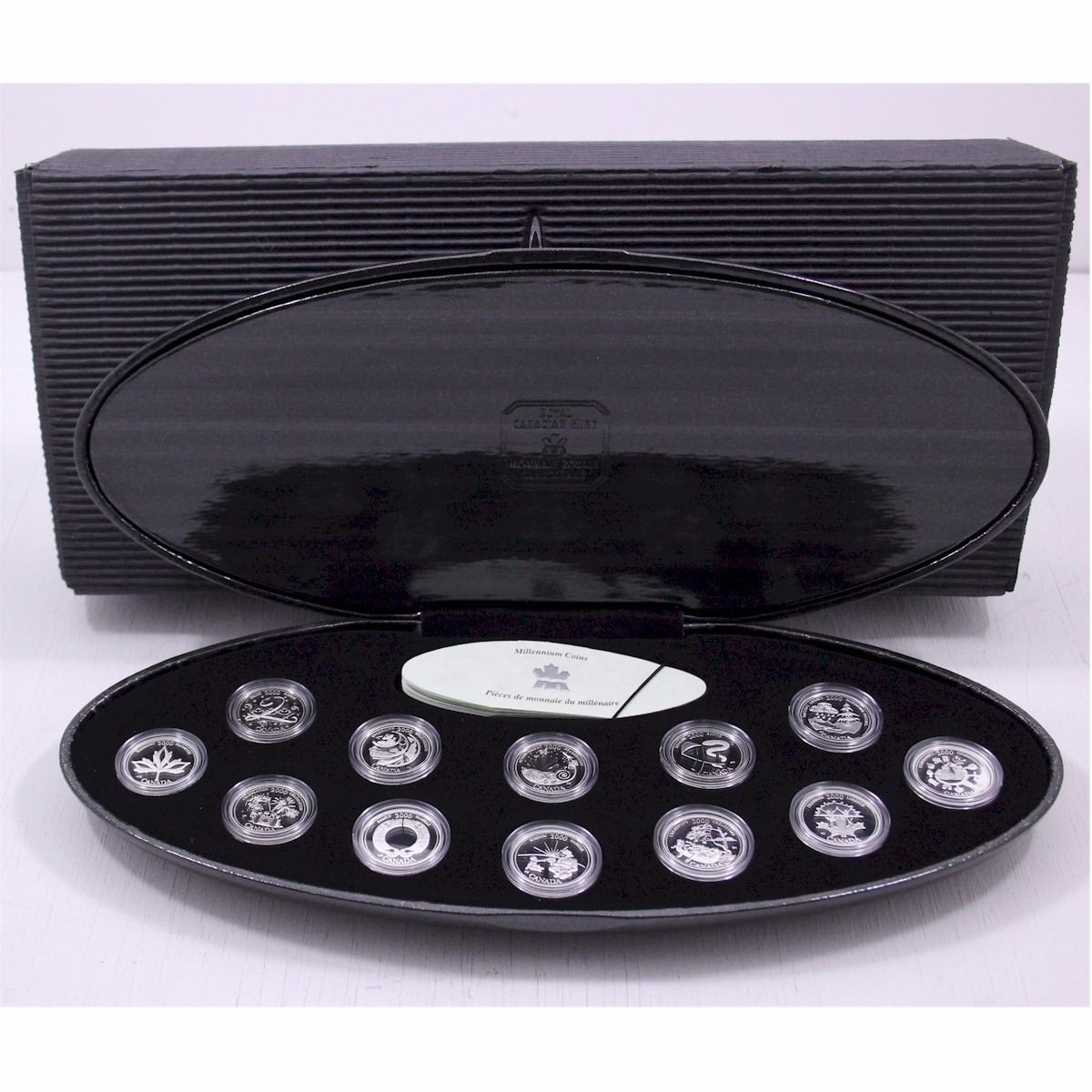 2000 Canada Millennium Proof 12-coin Sterling Silver 25-cent Set. Comes ...