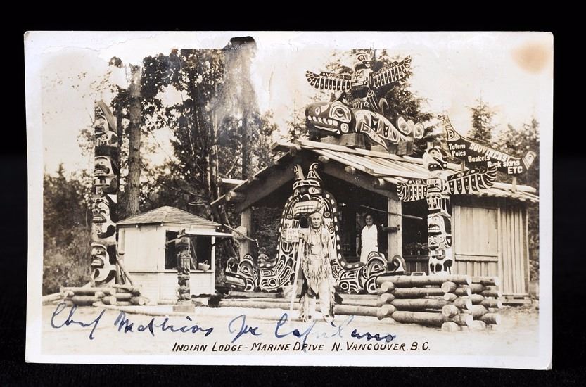 Early Photograph of Chief Mathias Joe "Indian Lodge Marine Dr. N ...