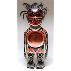 Chief Tony Hunt Carved Alder Bukwus Bowl Signed Tony Hunt '73 21" L. 9 ...