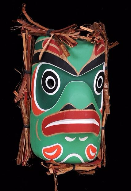 Kwagiulth Frog Mask Carved by Rupert Scow - Alert Bay, B.C. 8 1/2" H. 5 ...