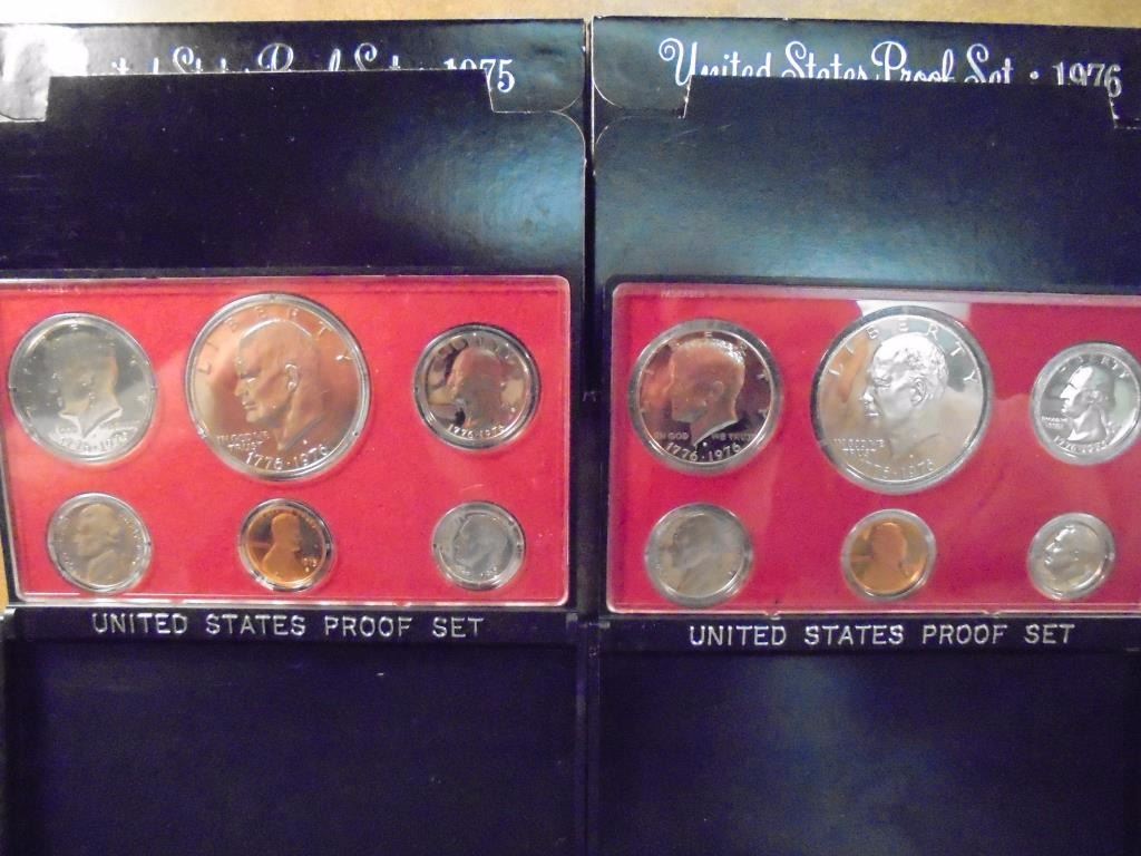 1975 & 1976 US PROOF SETS (WITH BOXES)