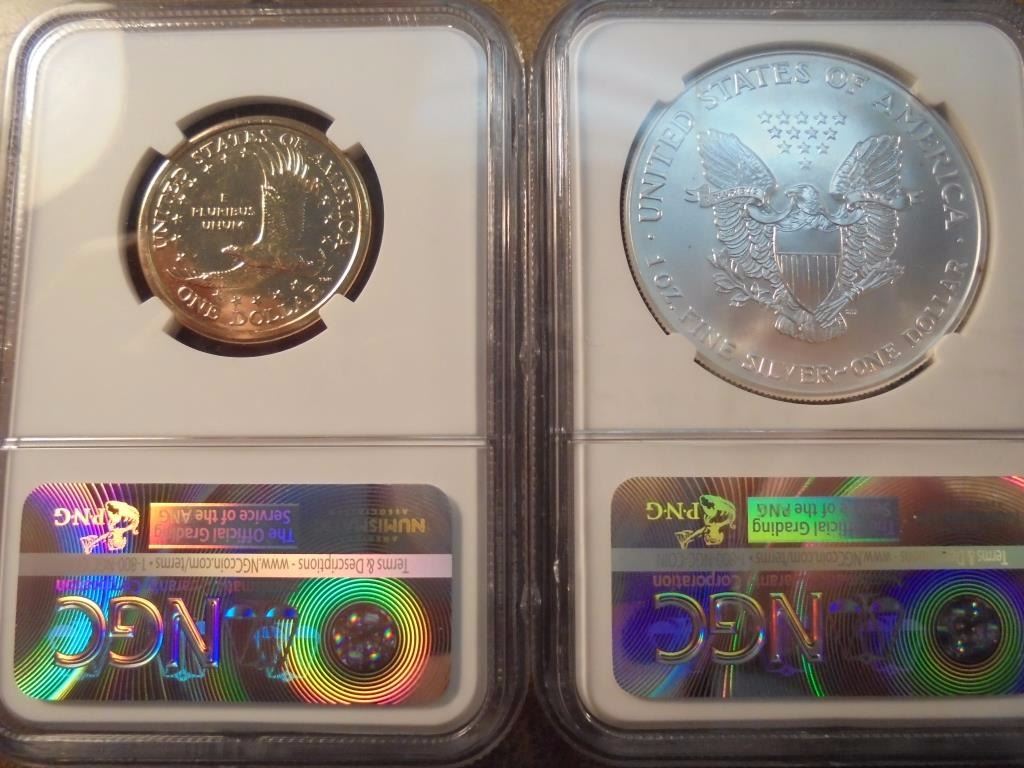 2000 MILLENNIUM SET IN NGC HOLDERS 2000-D SACAGAWEA DOLLAR MS65DPL AND ...