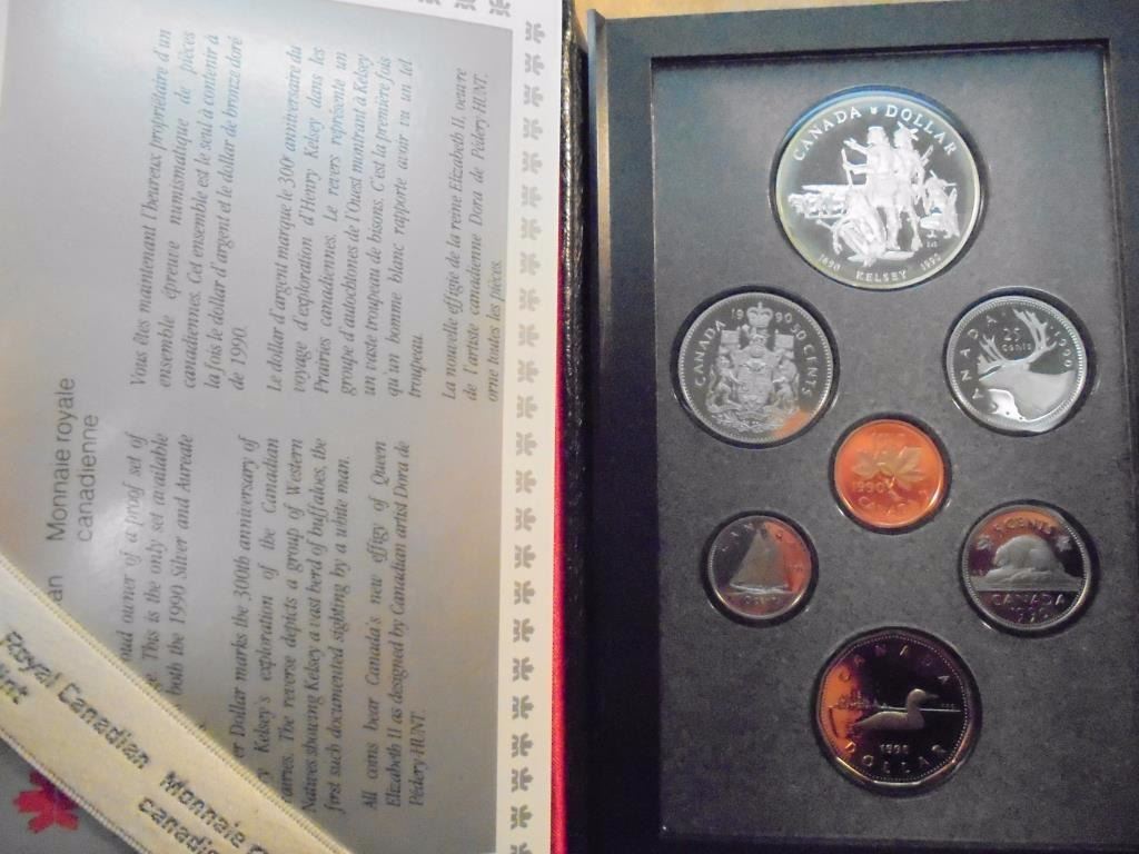 1990 CANADA DOUBLE DOLLAR PROOF SET KELSEY SILVER ORIGINAL ROYAL ...