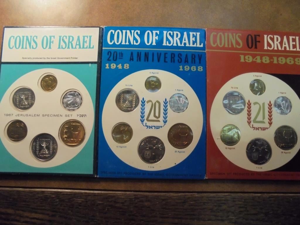 1967,68 & 69 ISRAEL JERUSALEM SPECIMEN SETS ORIGINAL MINT PACKAGING