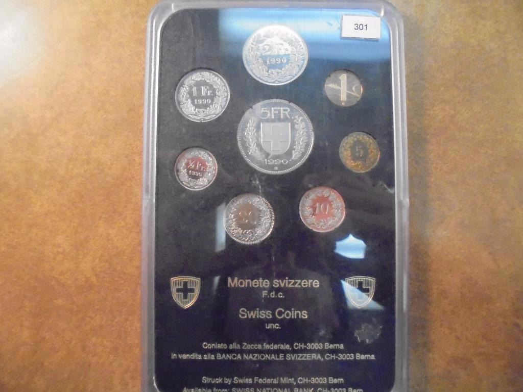 1990 SWITZERLAND PROOF SET WITH SILVER ORIGINAL MINT PACKAGING, RETAIL ...