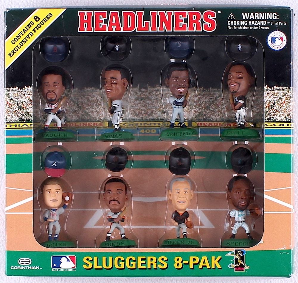 Lot of (8) 1996 Headliners Sluggers Figurines in Original Case with Cal ...