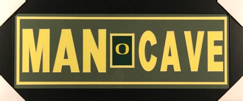 Oregon Ducks "Man Cave" 13x31 Custom Frame Display