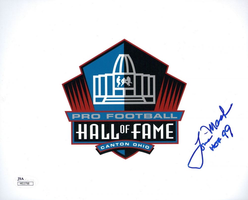 Tom Mack Signed Pro Football Hall of Fame 8x10 Photo Inscribed "HOF 99 ...