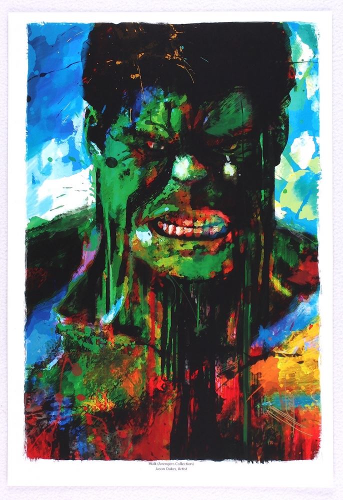 Jason Oakes Signed 13x19 The Incredible Hulk "Avengers" Lithograph (PA COA)