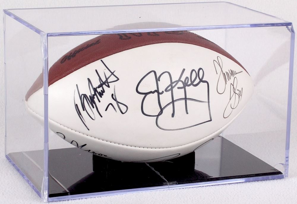 Multi-Signed White Panel Football with (7) Signatures in Display Case ...