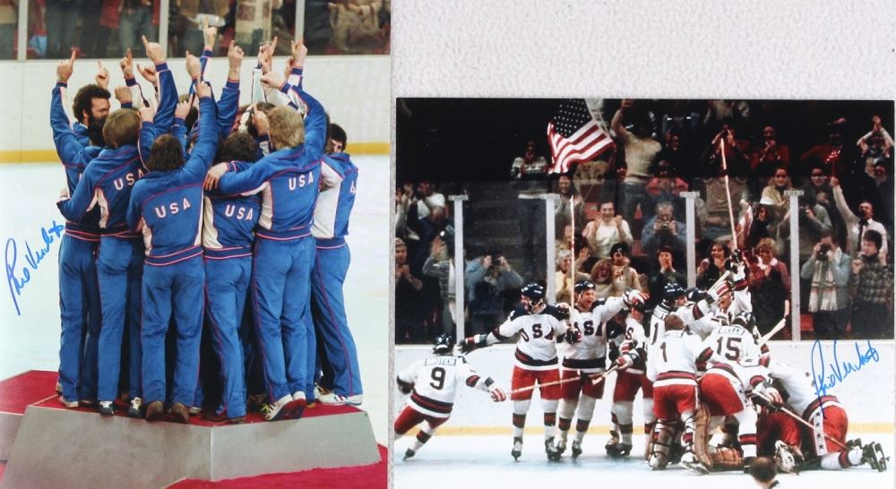Lot of (2) Phil Verchota Signed Team USA 8x10 Photos (PA LOA)