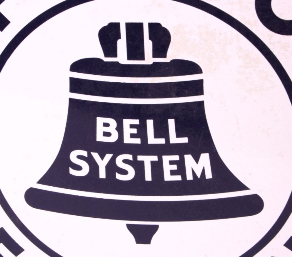 Original Porcelain Bell System Telephone Sign