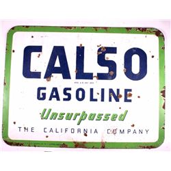 Original Calso Gasoline Porcelain Enamel Sign