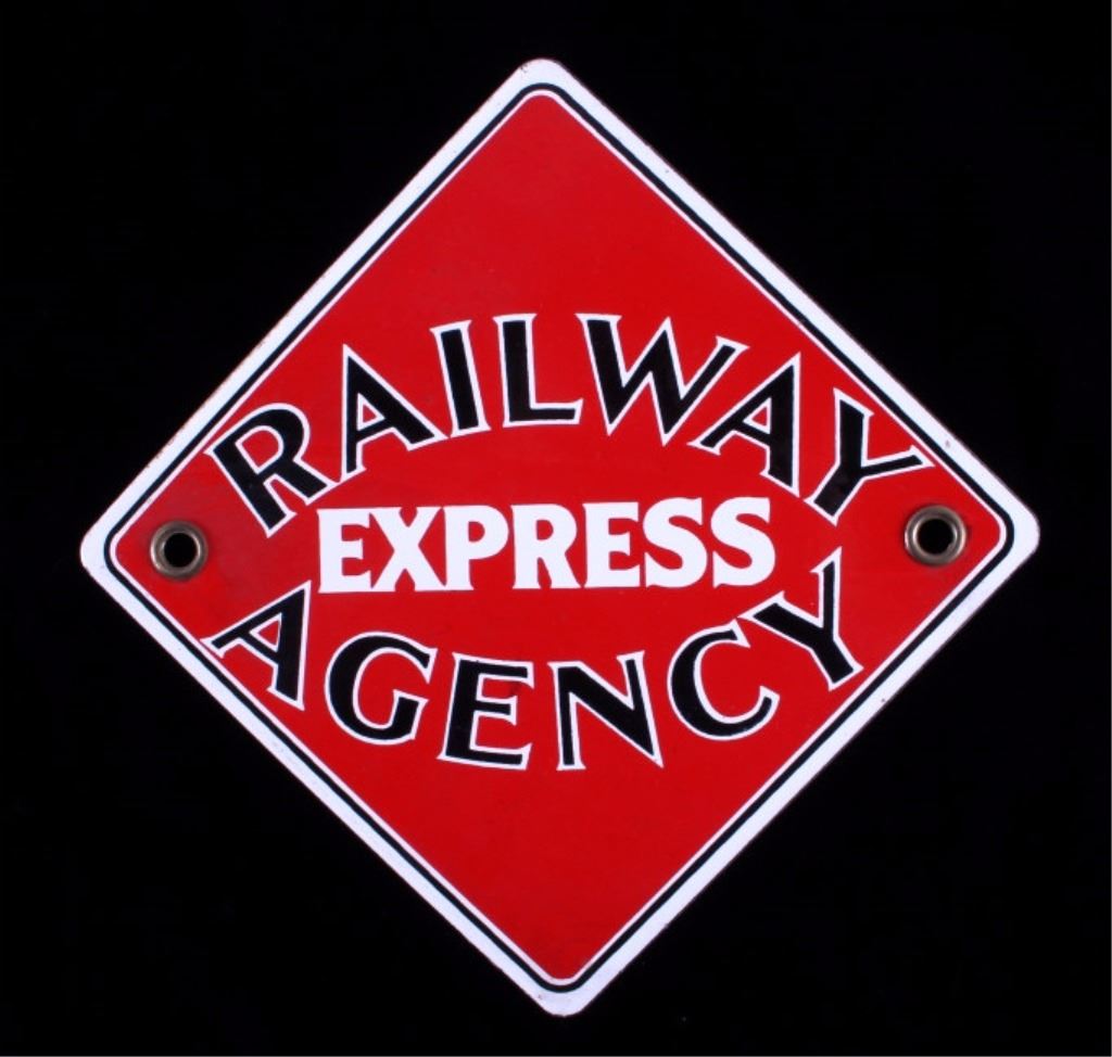 Original Railway Express Agency Porcelain Sign