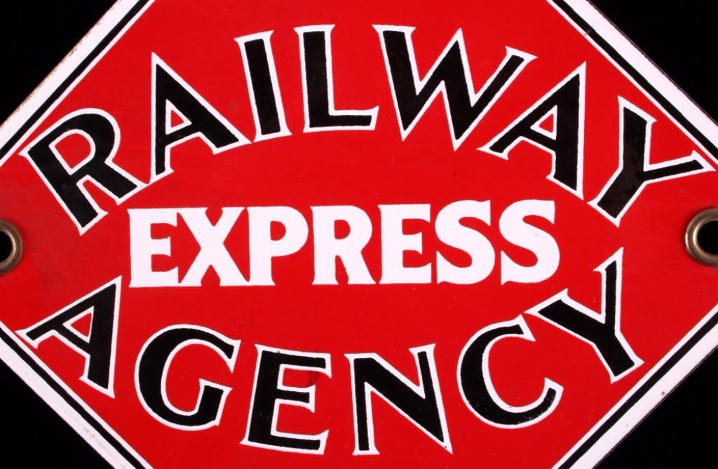 Original Railway Express Agency Porcelain Sign