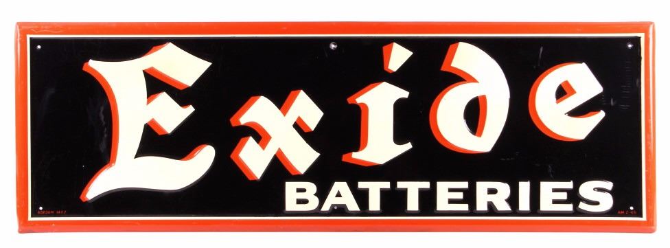 Original 1940's Exide Batteries Sign
