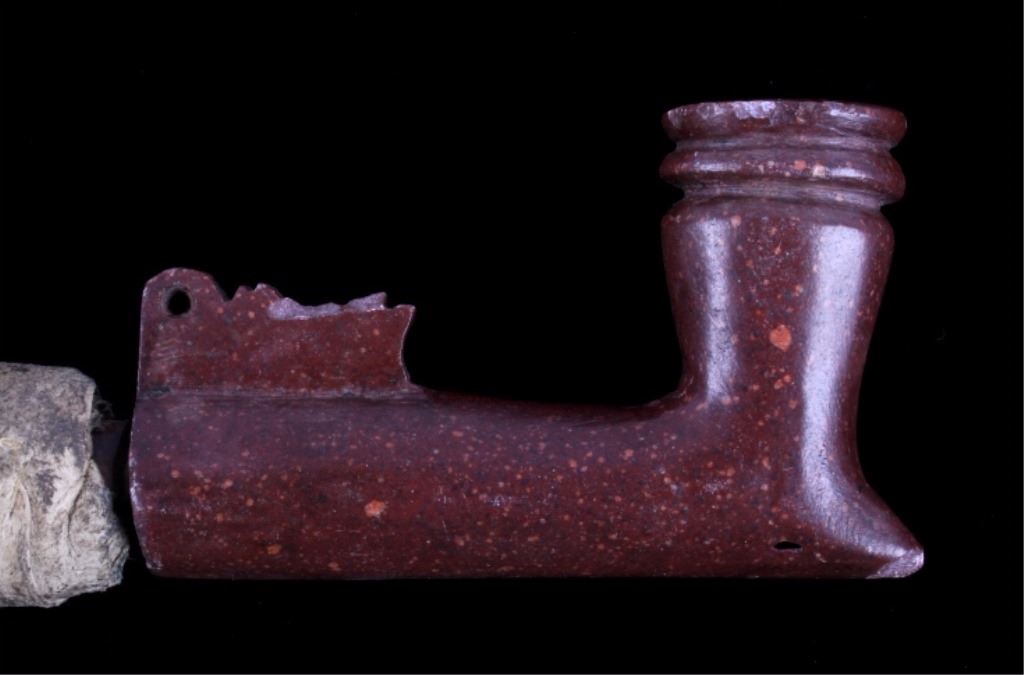 Sioux Calumet Pipe with Catlinite Bowl 1860-1890