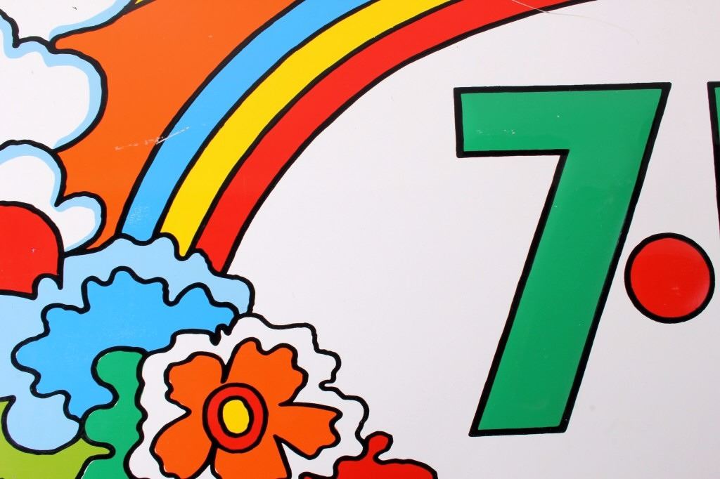 7up Peter Max Advertising Metal Embossed Sign