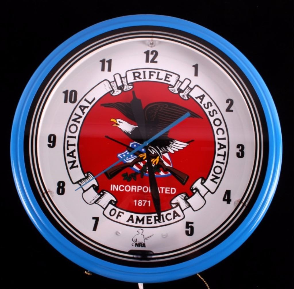 National Rifle Association Neon Lighted Wall Clock