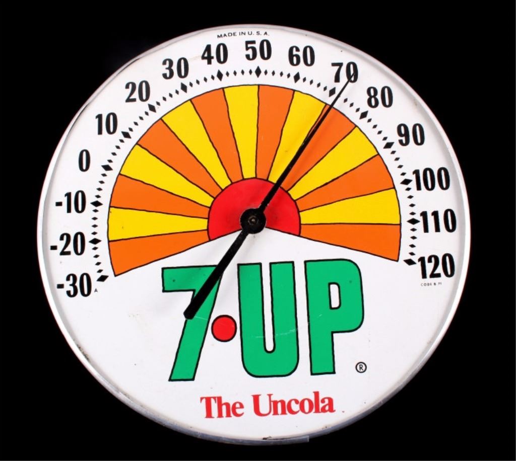 7up The Uncola Peter Max Thermometer Sign