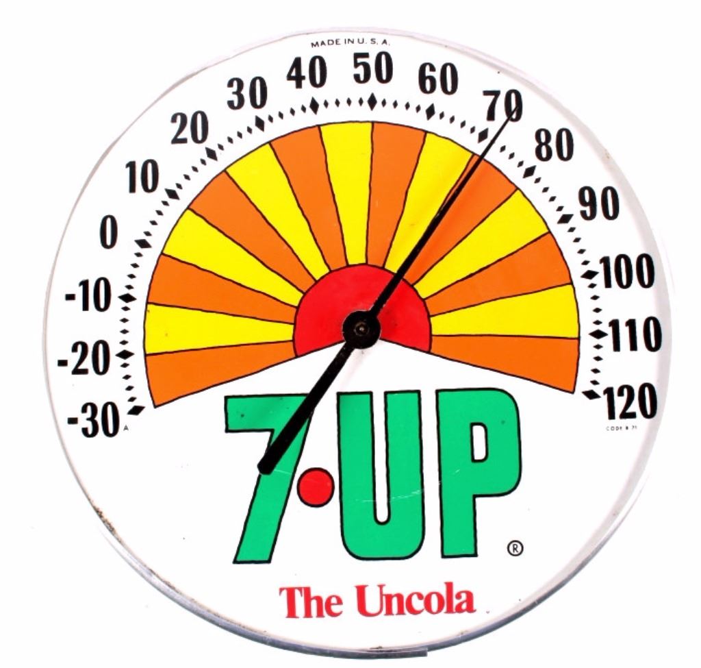 7up The Uncola Peter Max Thermometer Sign