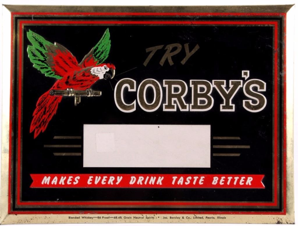 Corby's Whiskey Advertising Metal Sign