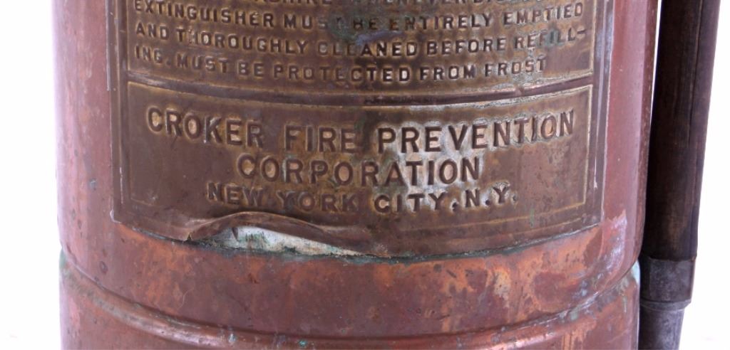 Antique Chief Croker Copper Fire Extinguisher