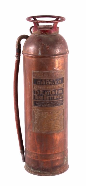 Antique Chief Croker Copper Fire Extinguisher