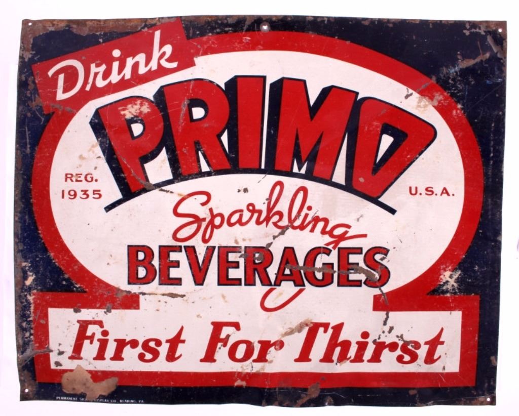 Original Primo Sparkling Beverages Sign