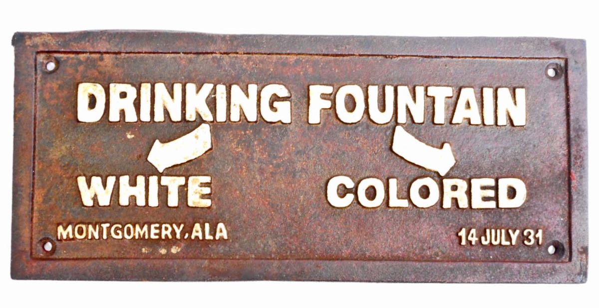 BLACK AMERICANA SEGREGATED DRINKING FOUNTAIN CAST IRON SIGN