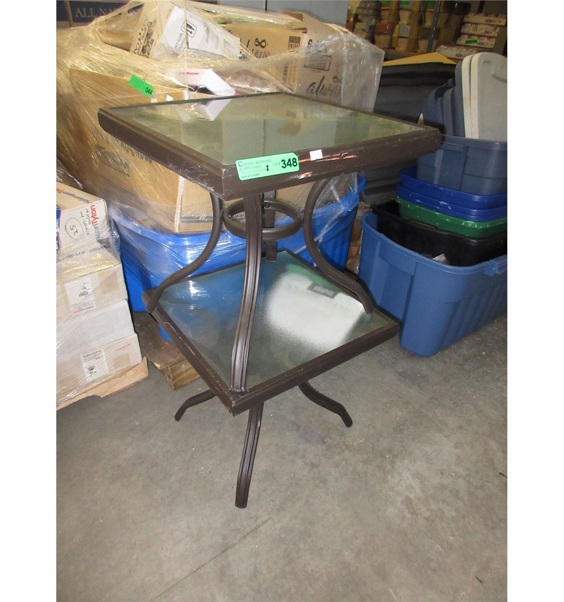 2 Used glass top end tables - patio use