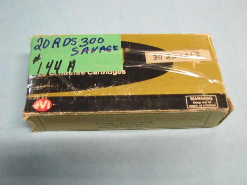 BOX 20 RNDS 300 SAVAGE AMMO
