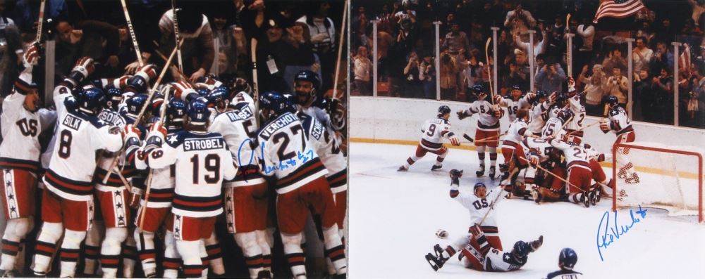 Lot of (2) Phil Verchota Signed "Miracle On Ice" 8x10 Photos (PA LOA)